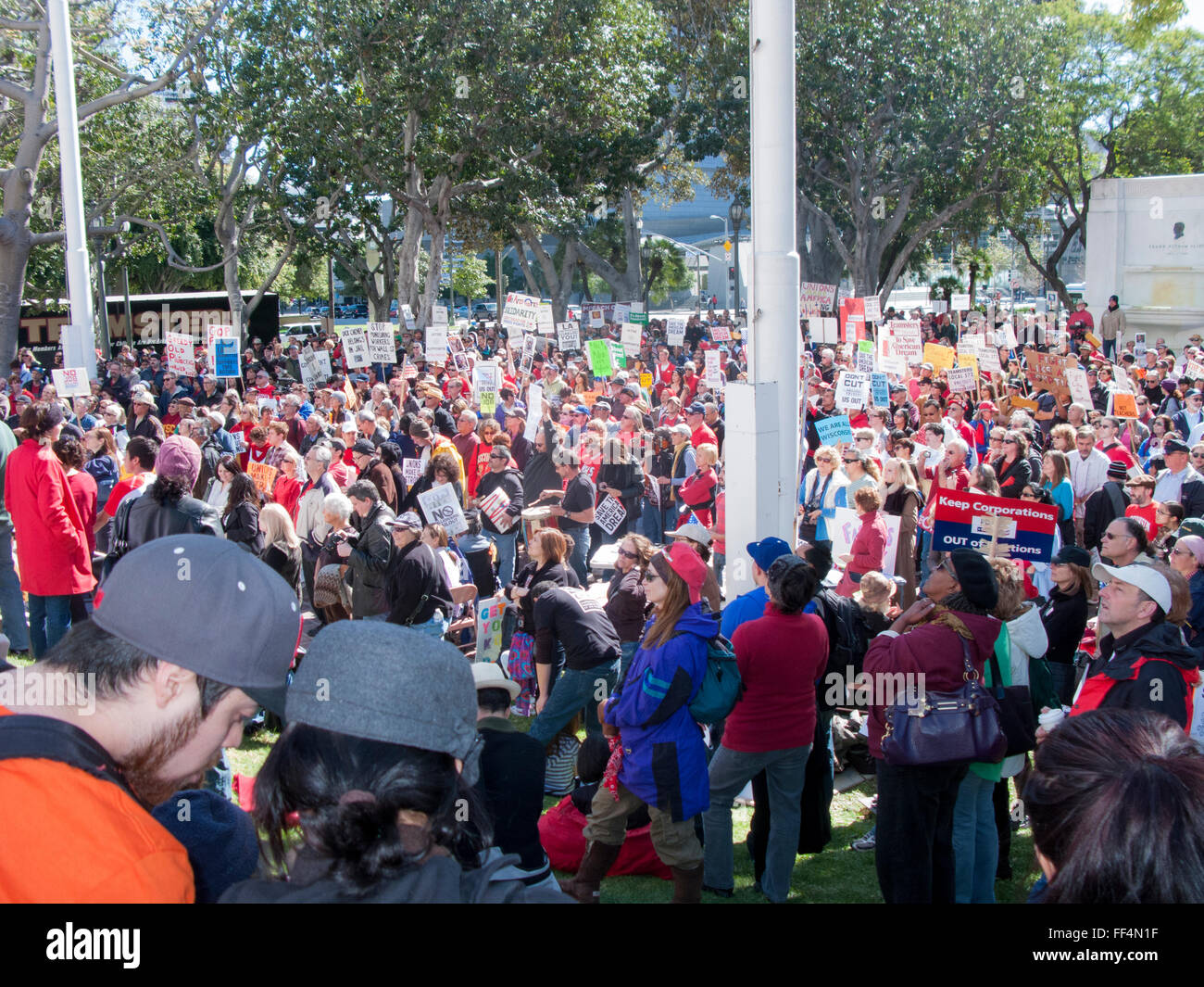 Union protest rally Downtown Los Angeles, CA California Stock Photo - Alamy