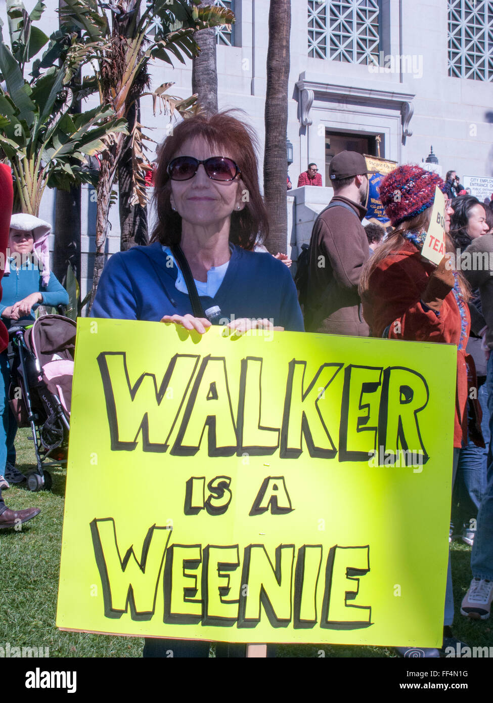 Union protest rally Downtown Los Angeles, CA California Stock Photo - Alamy