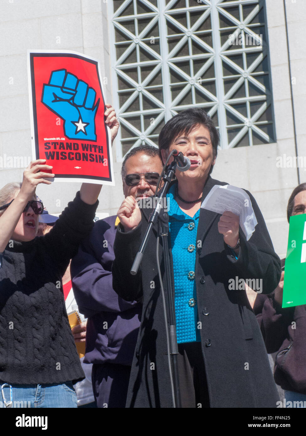 Union protest rally Downtown Los Angeles, CA California Stock Photo - Alamy