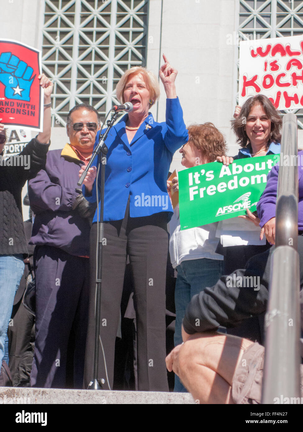 Union protest rally Downtown Los Angeles, CA California Stock Photo - Alamy