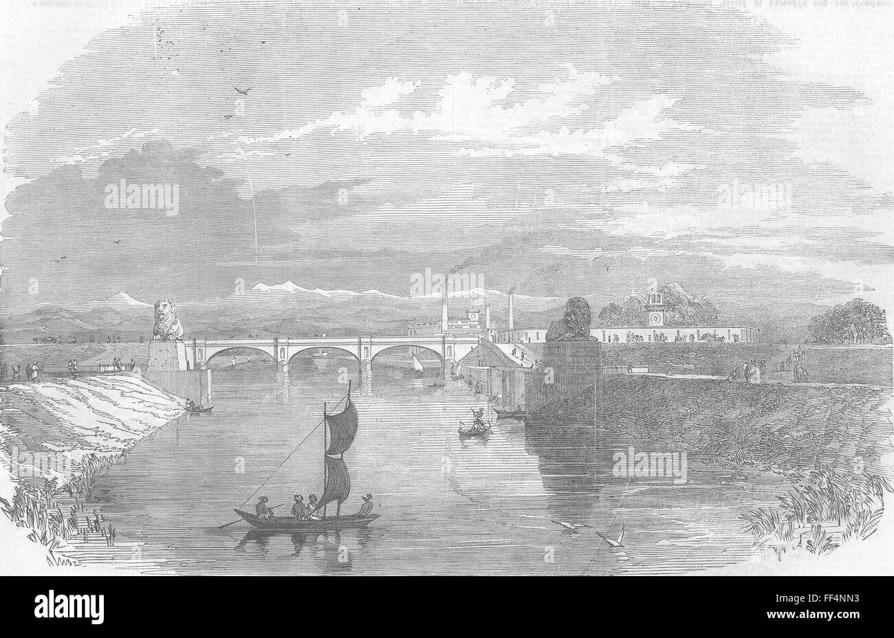INDIA The Ganges Canal at Roorkee 1854. Illustrated London News Stock ...
