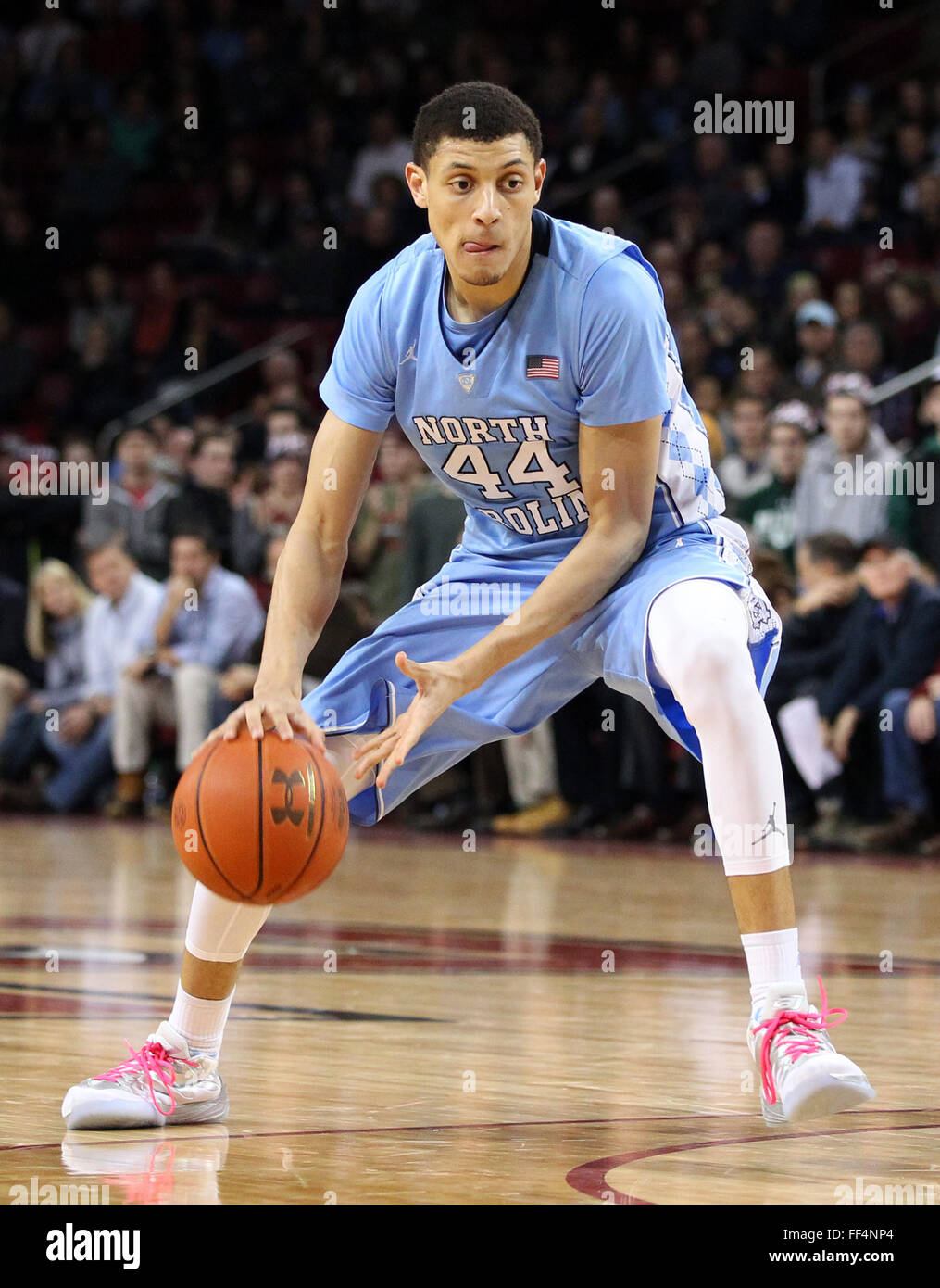 Conte Forum. 9th Feb, 2016. MA, USA; North Carolina Tar Heels forward ...