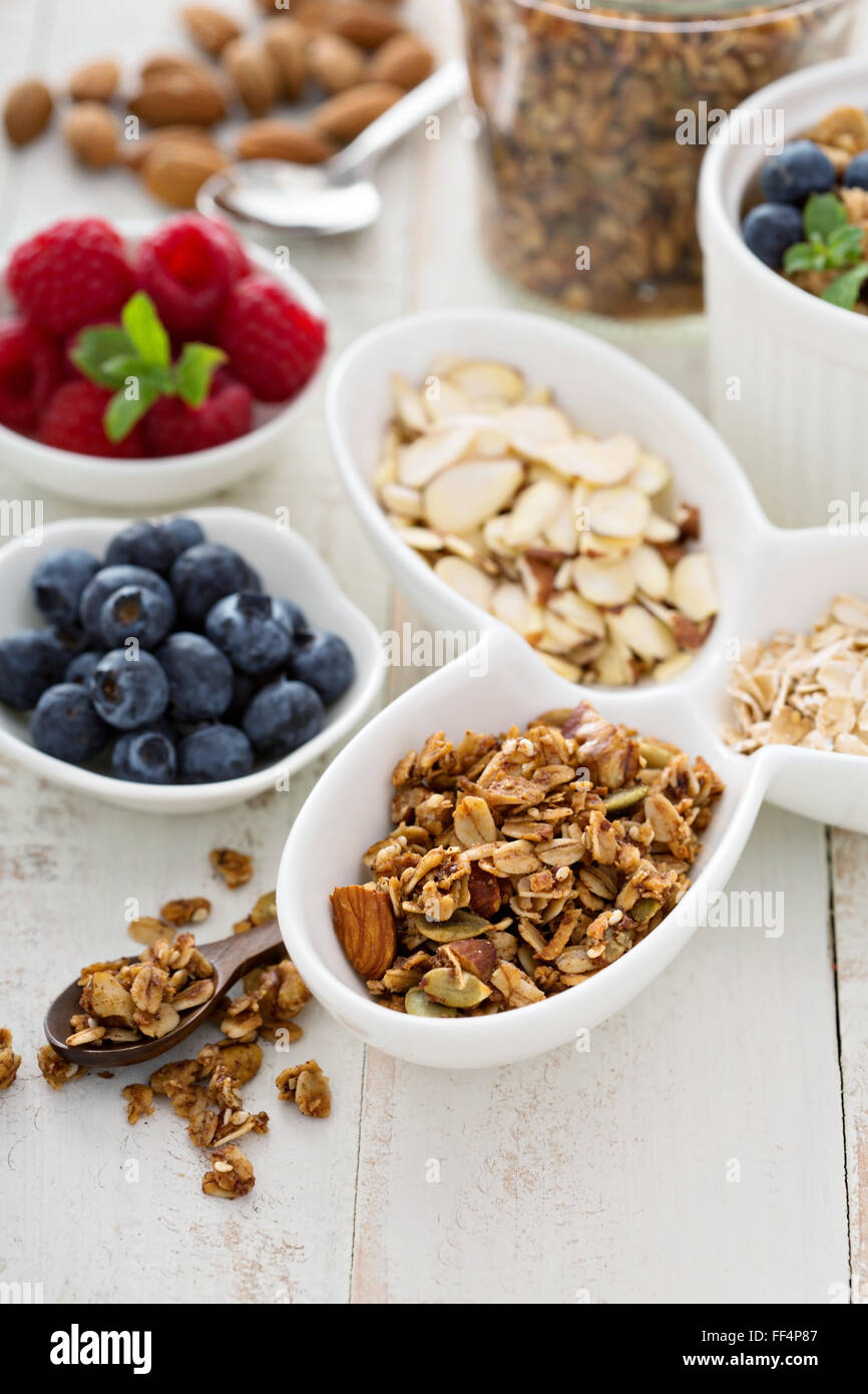 Breakfast items on the table Stock Photo - Alamy