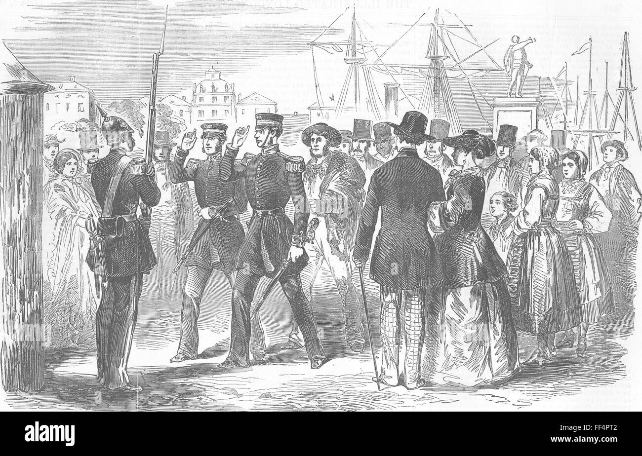SWEDEN Capt Hall(HMS Hecla) landing at Stockholm 1854. Illustrated ...