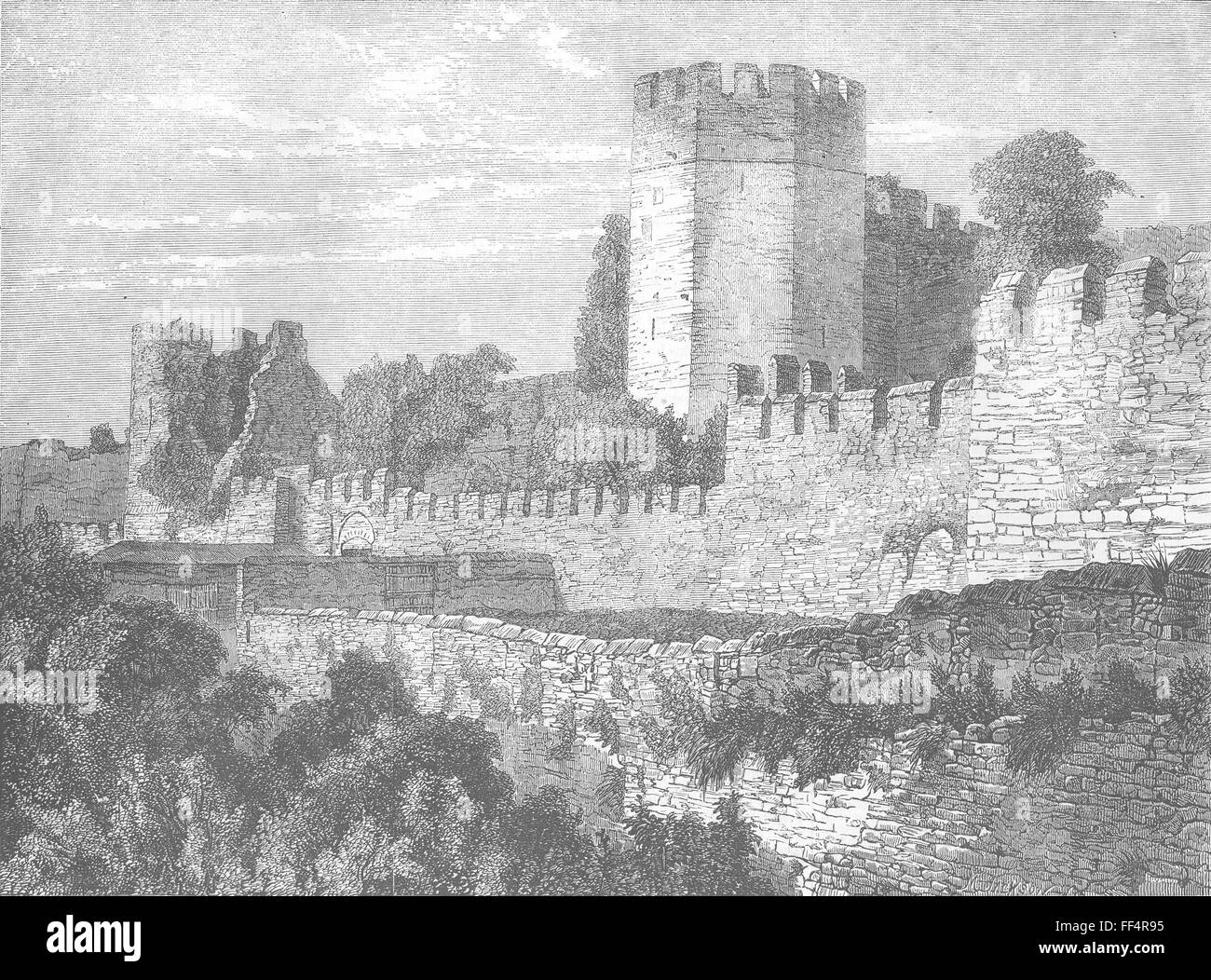 Walls Of Constantinople Drawing