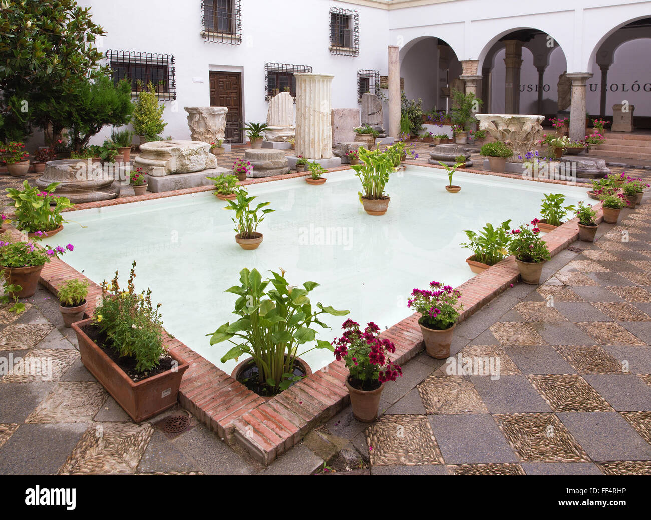 CORDOBA, SPAIN - MAY 26, 2015: The atrium of Archeological museum Stock ...