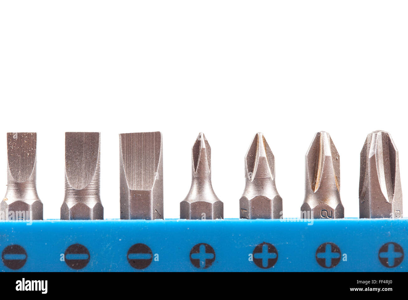 tips of screwdrivers closeup isolated on white background Stock Photo ...