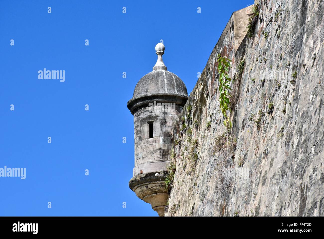 Lookout tower from the top of Castillo San Felipe del Morro in Old San ...