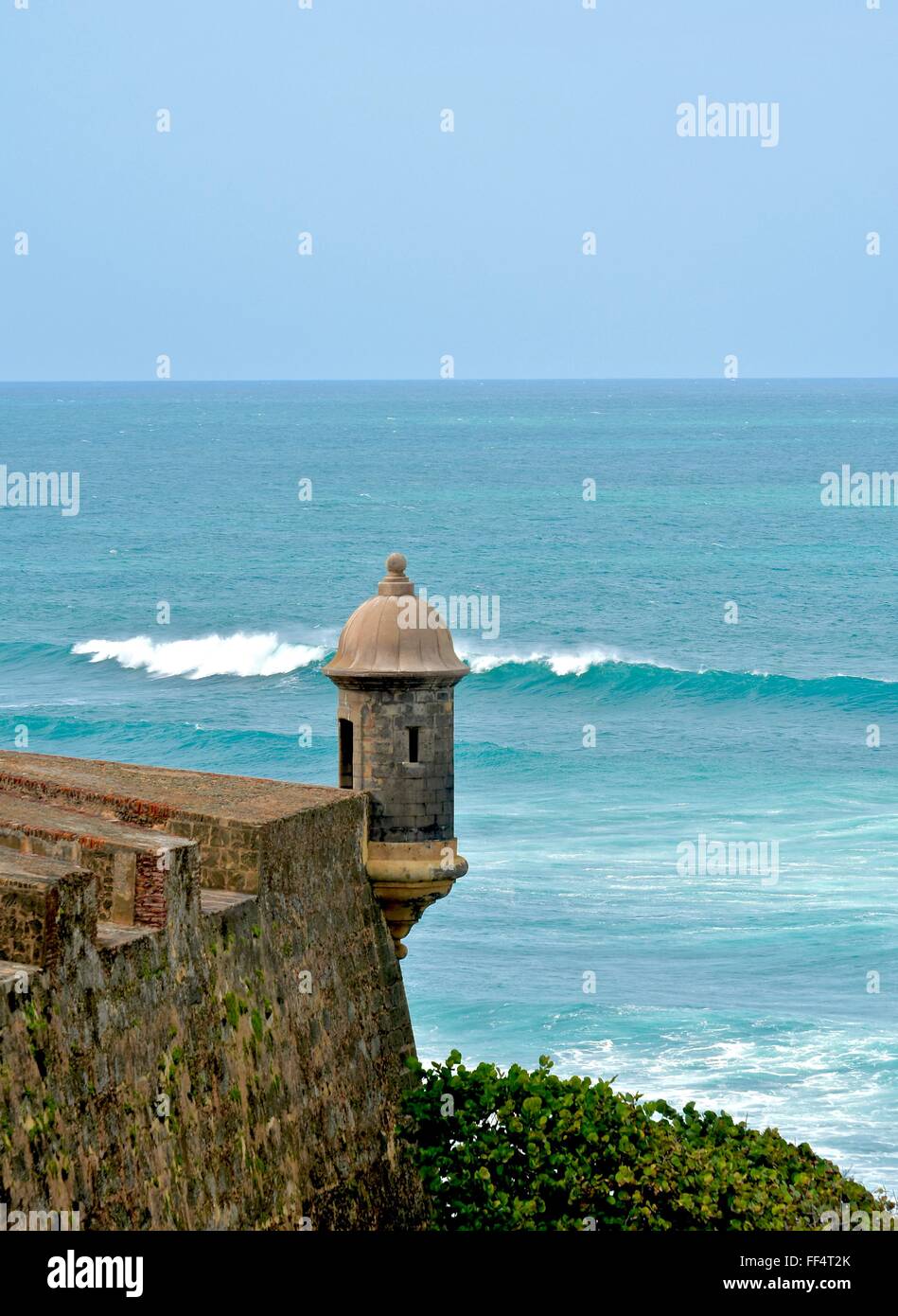 Lookout tower from the top of Castillo San Felipe del Morro in Old San ...