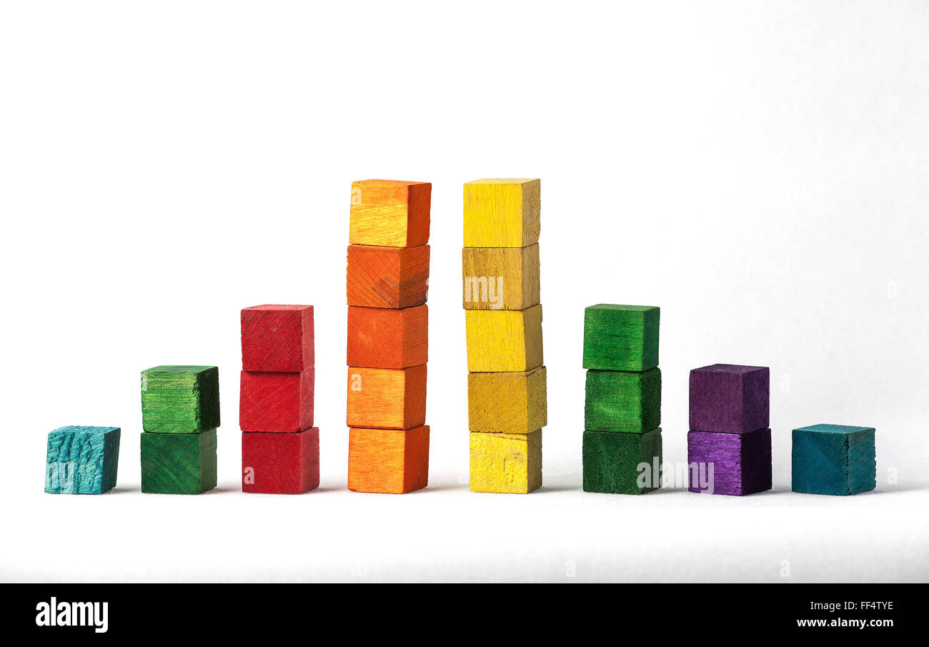 Coloured toy wooden blocks tower hi-res stock photography and images ...