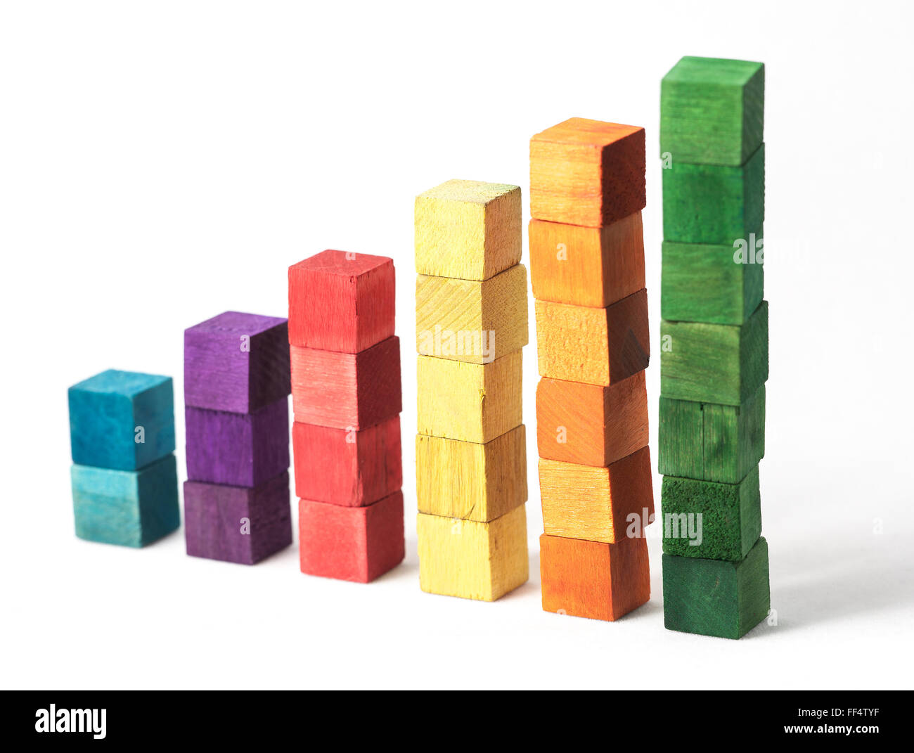Coloured Cubes on White Background Stock Photo - Alamy