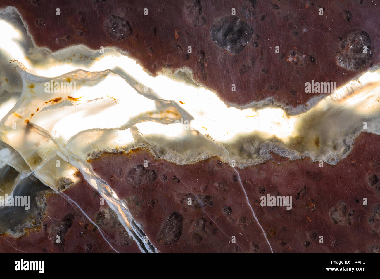 close up of a beautiful polished stone with interesting details in the ...