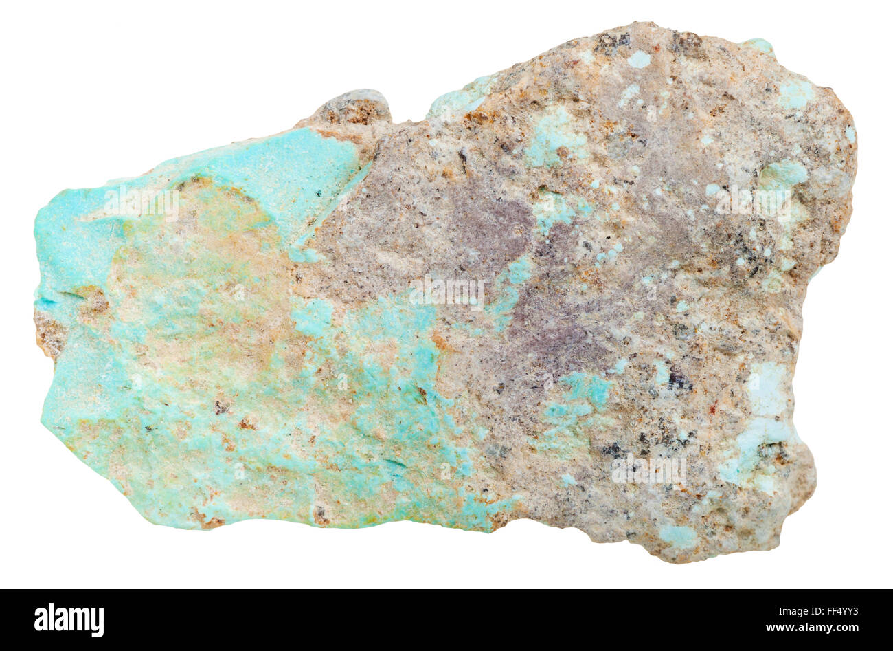 macro shooting of natural mineral stone - Turquoise gemstone isolated ...