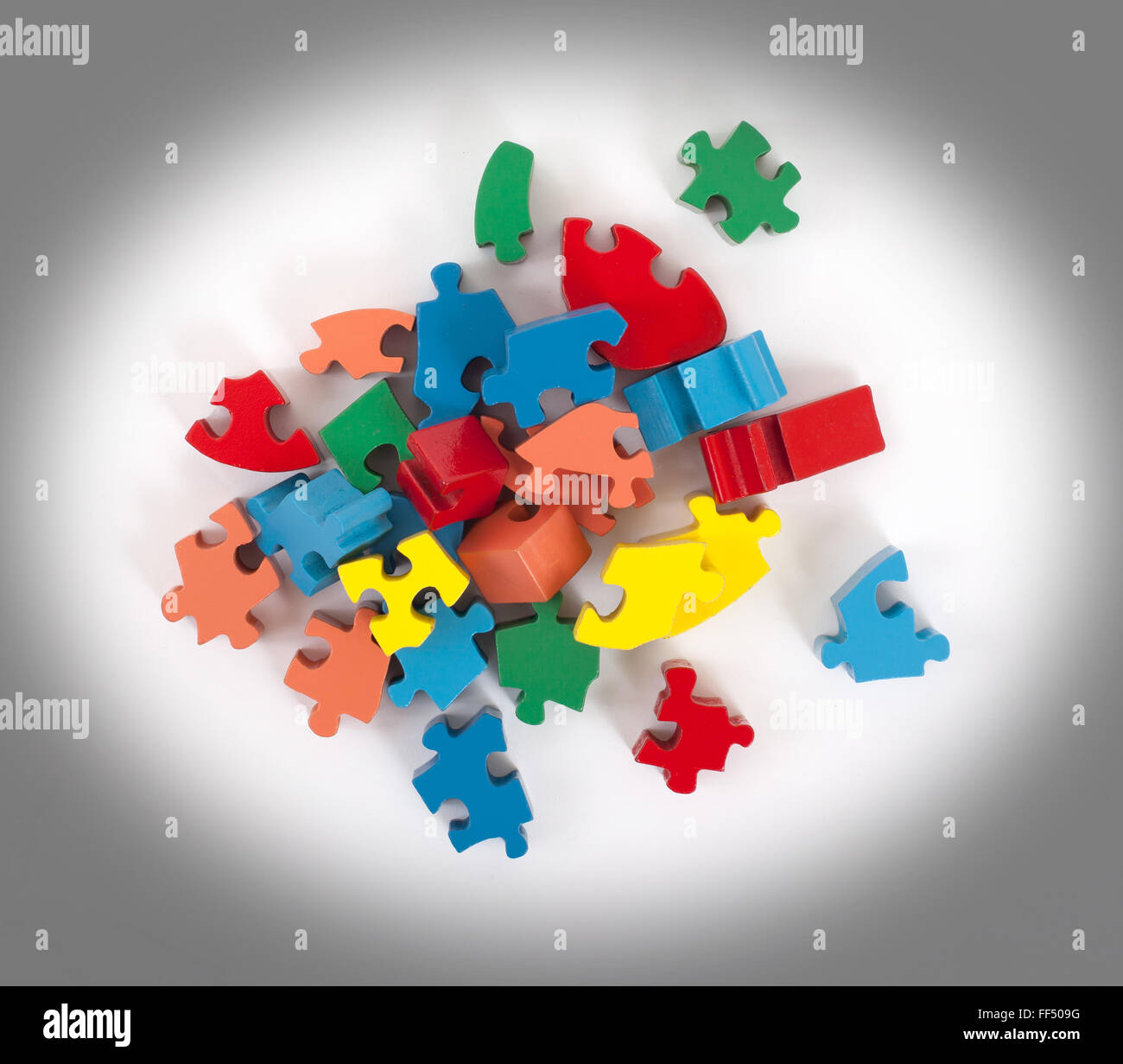 Closeup of big jigsaw puzzle pieces isolated on white Stock Photo - Alamy