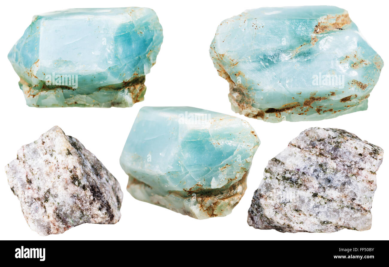 set of natural mineral stones - specimens of apatite crystals gemstones ...