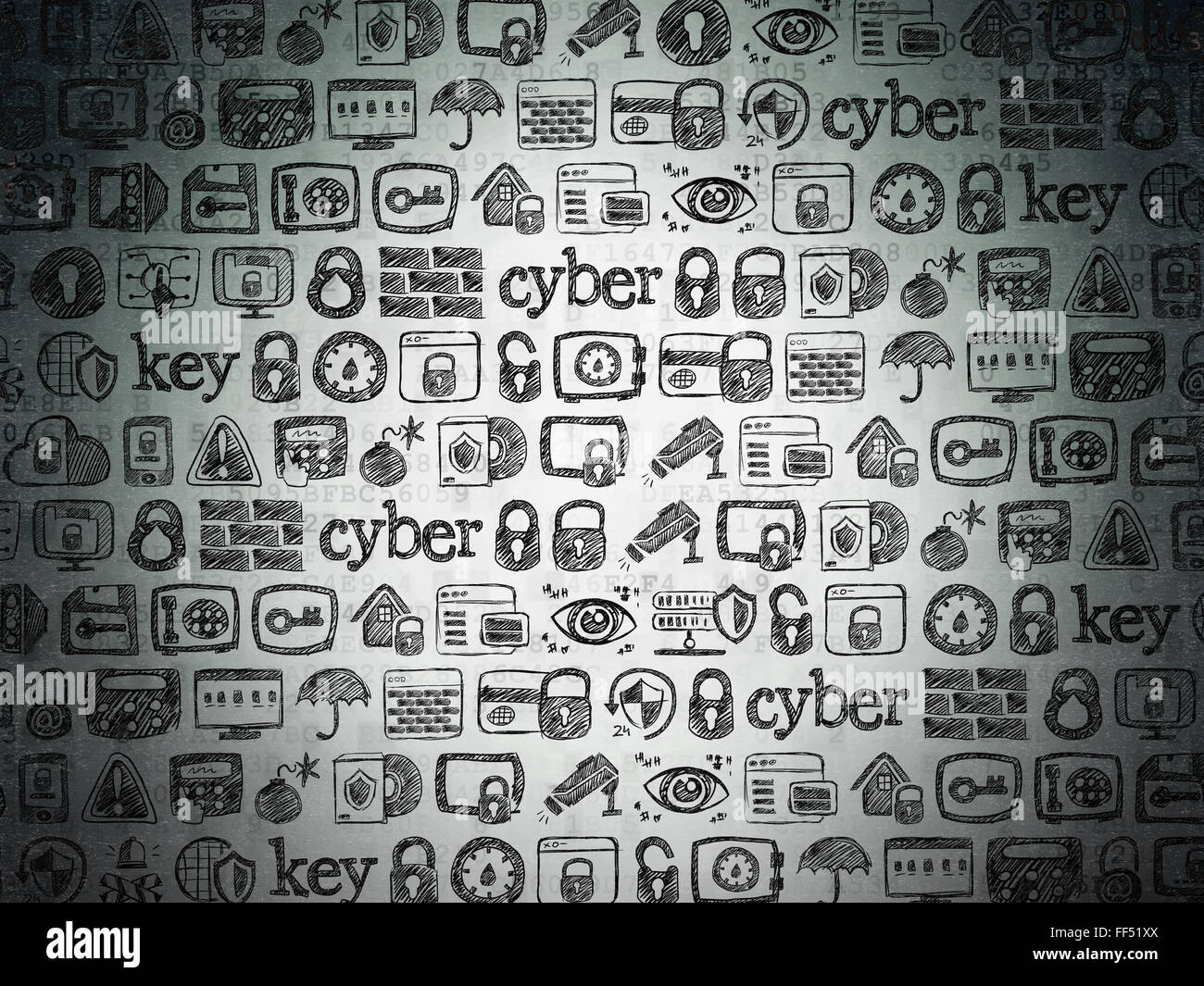 Digital background: Digital Paper with Hand Drawn Security Icons Stock ...