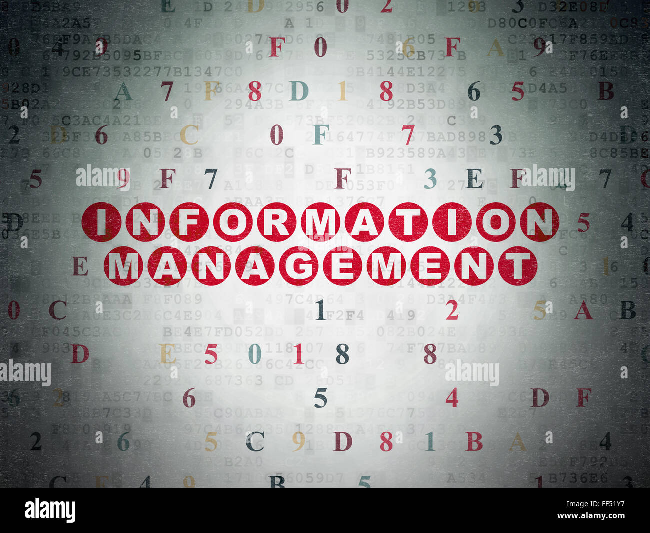Information concept: Information Management on Digital Paper background ...