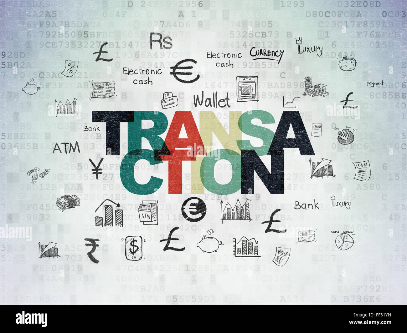 Money concept: Transaction on Digital Paper background Stock Photo - Alamy