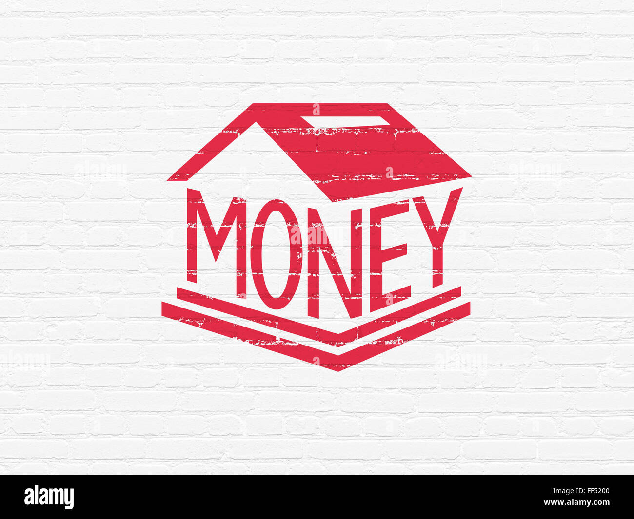Currency concept: Money Box on wall background Stock Photo - Alamy