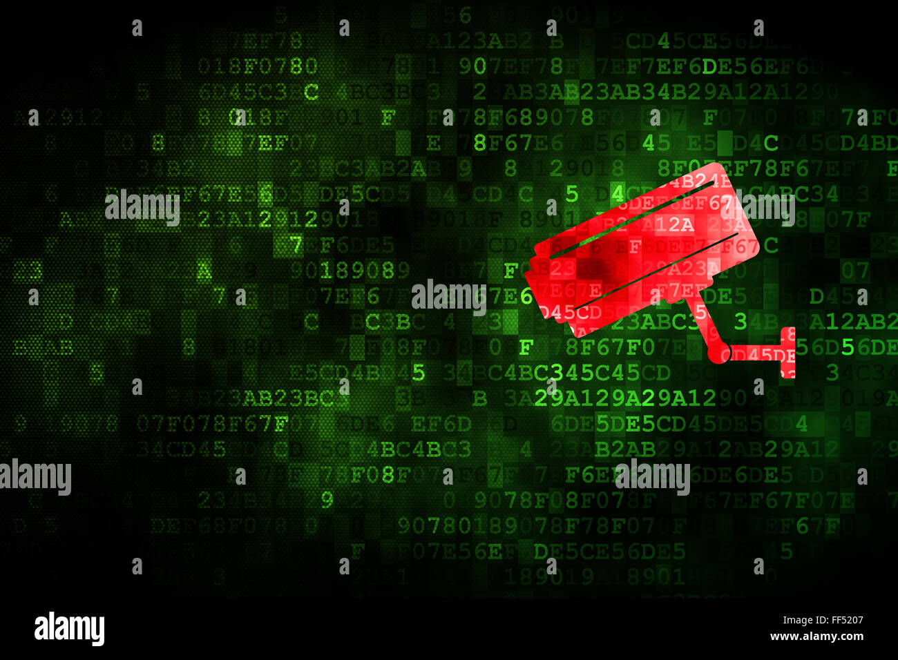 Protection concept: Cctv Camera on digital background Stock Photo - Alamy