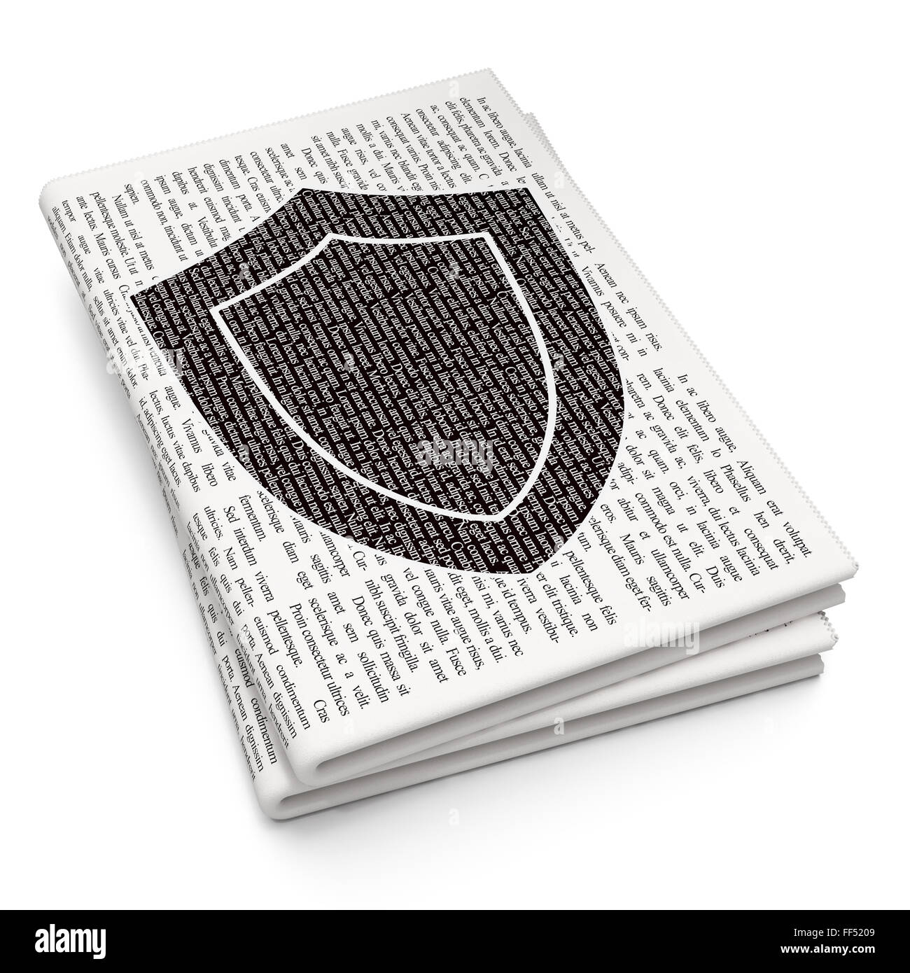 Safety concept: Shield on Newspaper background Stock Photo - Alamy