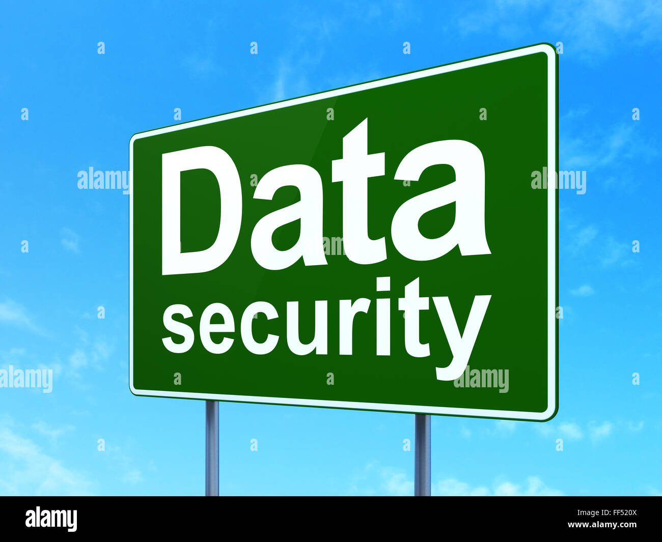 Protection concept: Data Security on road sign background Stock Photo ...