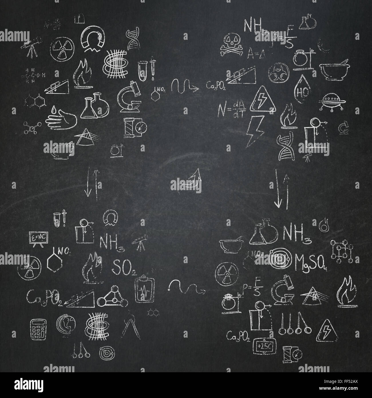 Education background: School Board with Painted Hand Drawn Science ...