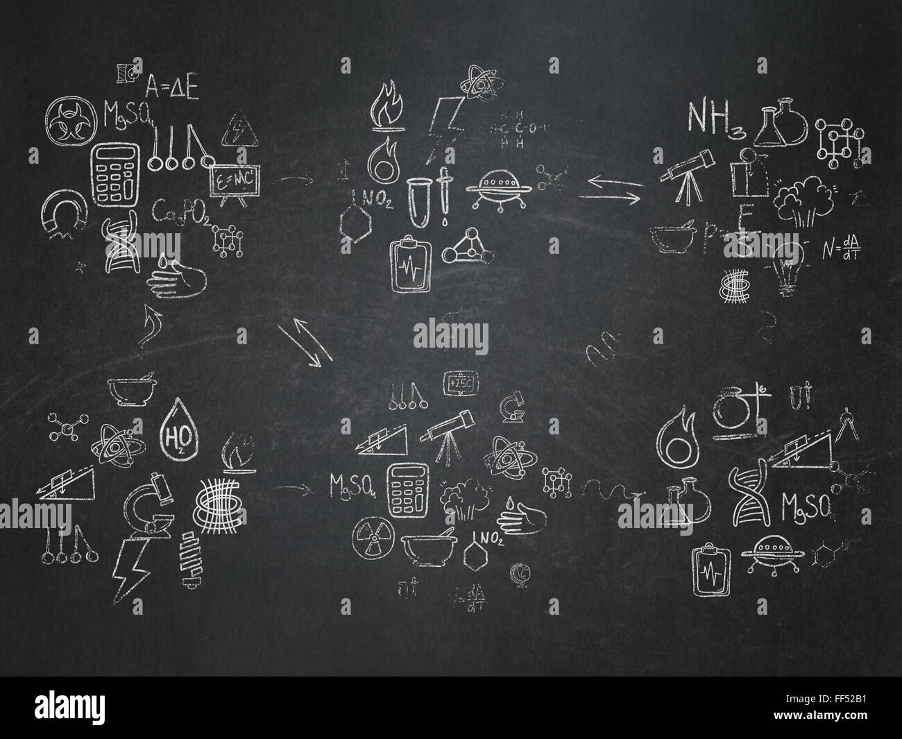Education background: School Board with Painted Hand Drawn Science ...