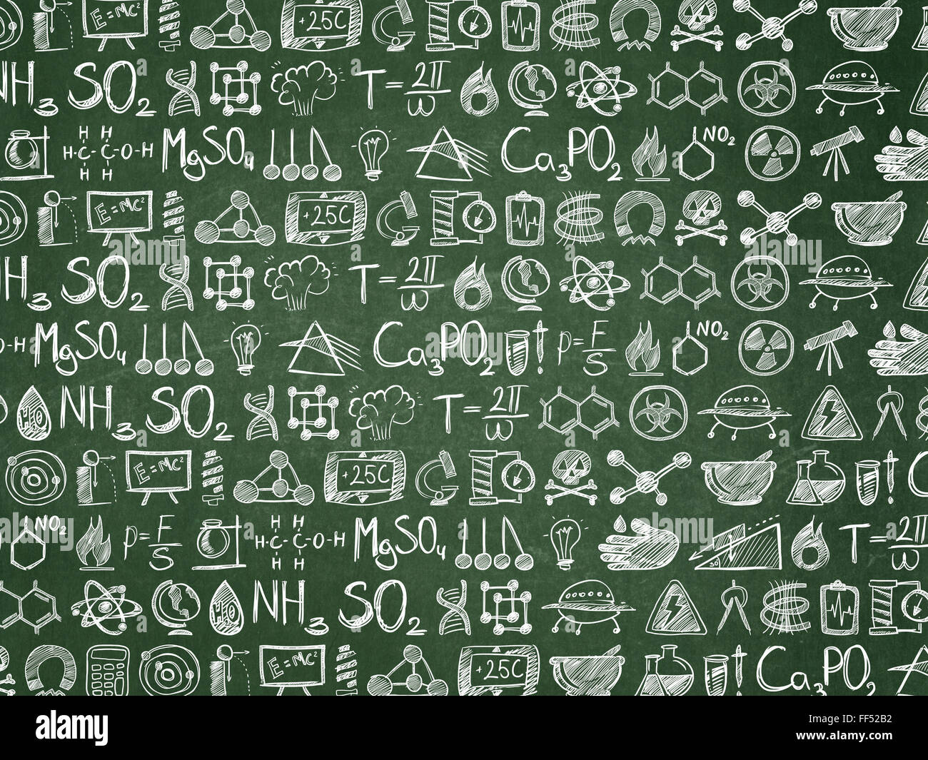 Education background: School Board with Hand Drawn Science Icons Stock ...