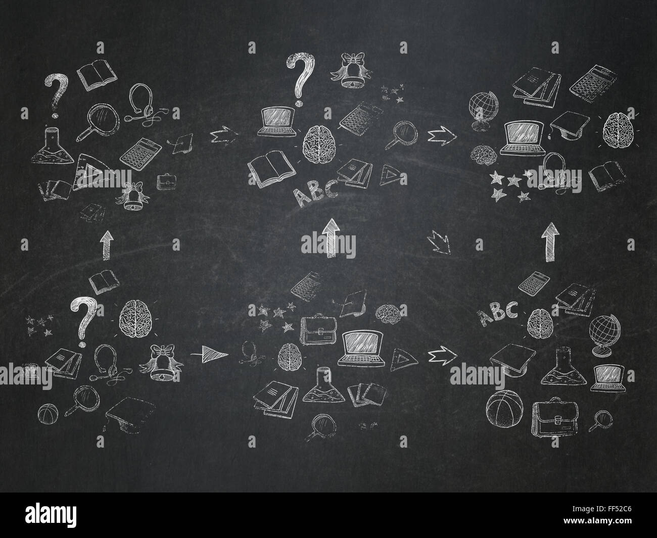 Education background: School Board with Painted Hand Drawn Education ...