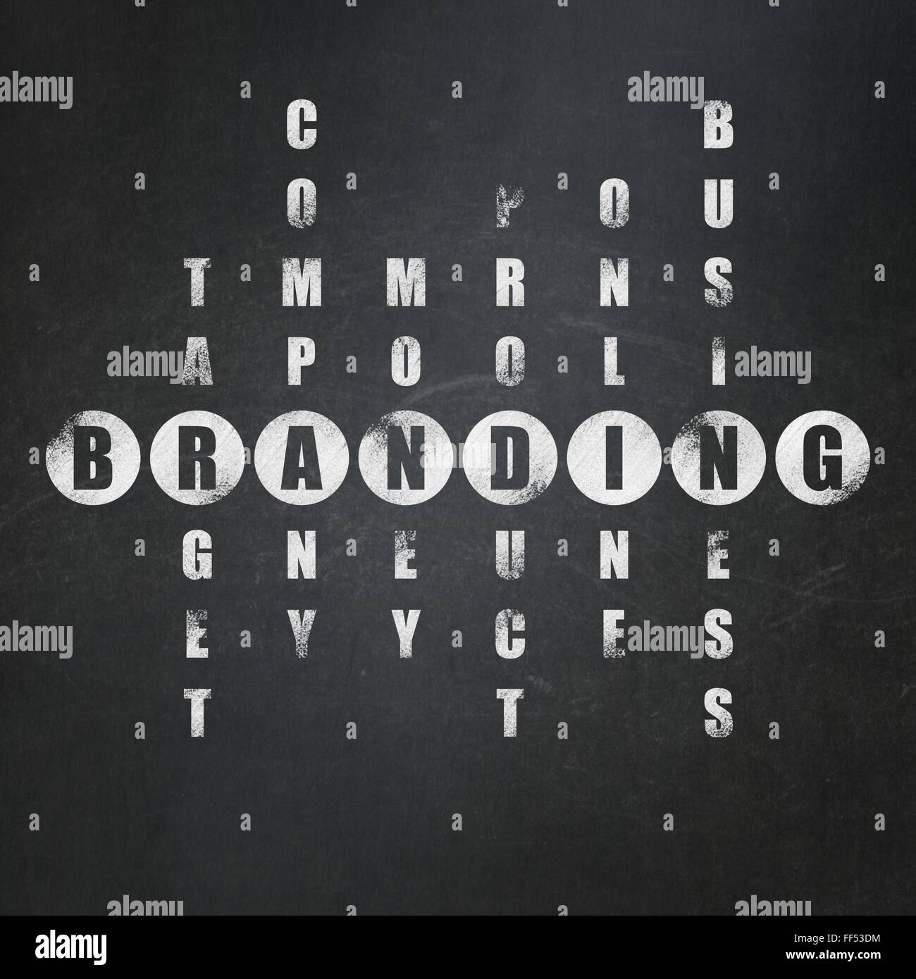 Advertising concept: Branding in Crossword Puzzle Stock Photo - Alamy