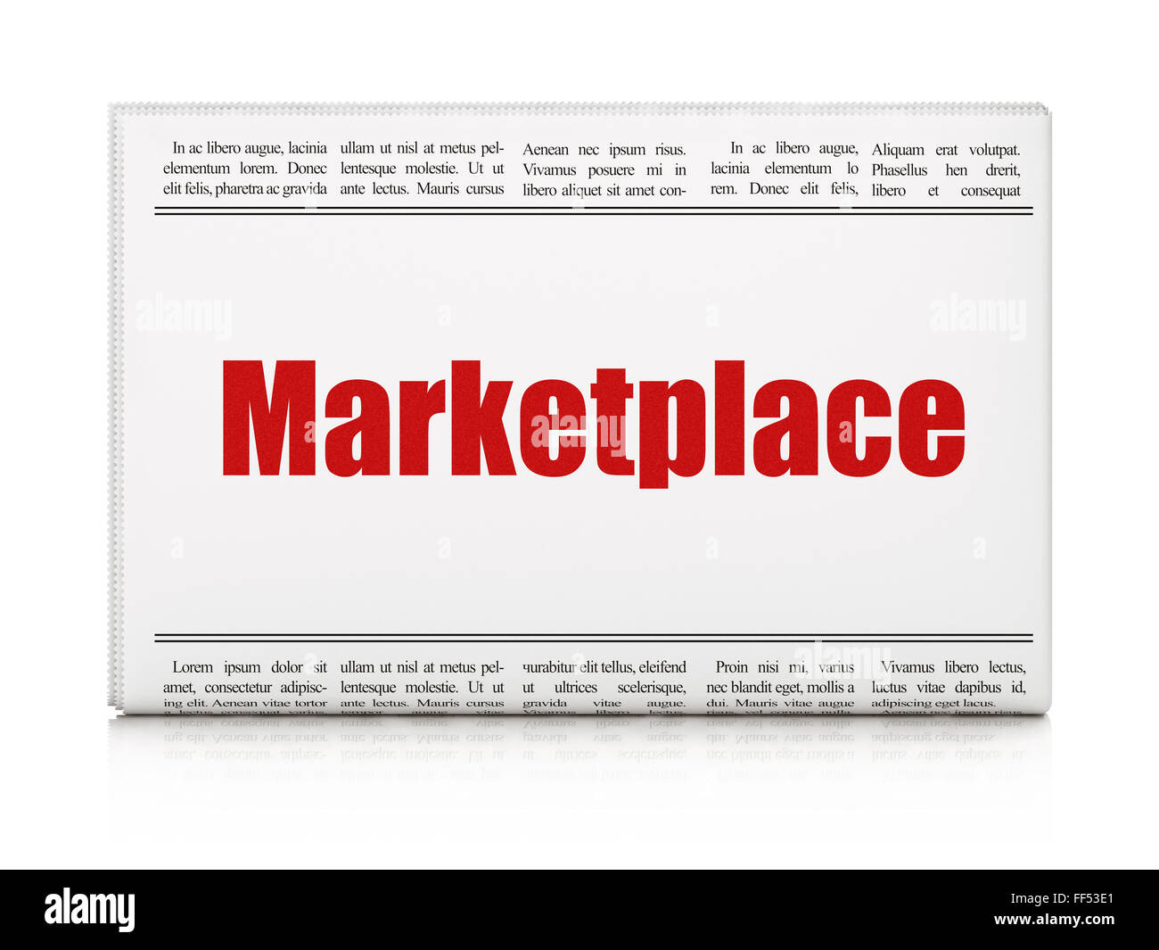 Marketing concept: newspaper headline Marketplace Stock Photo - Alamy