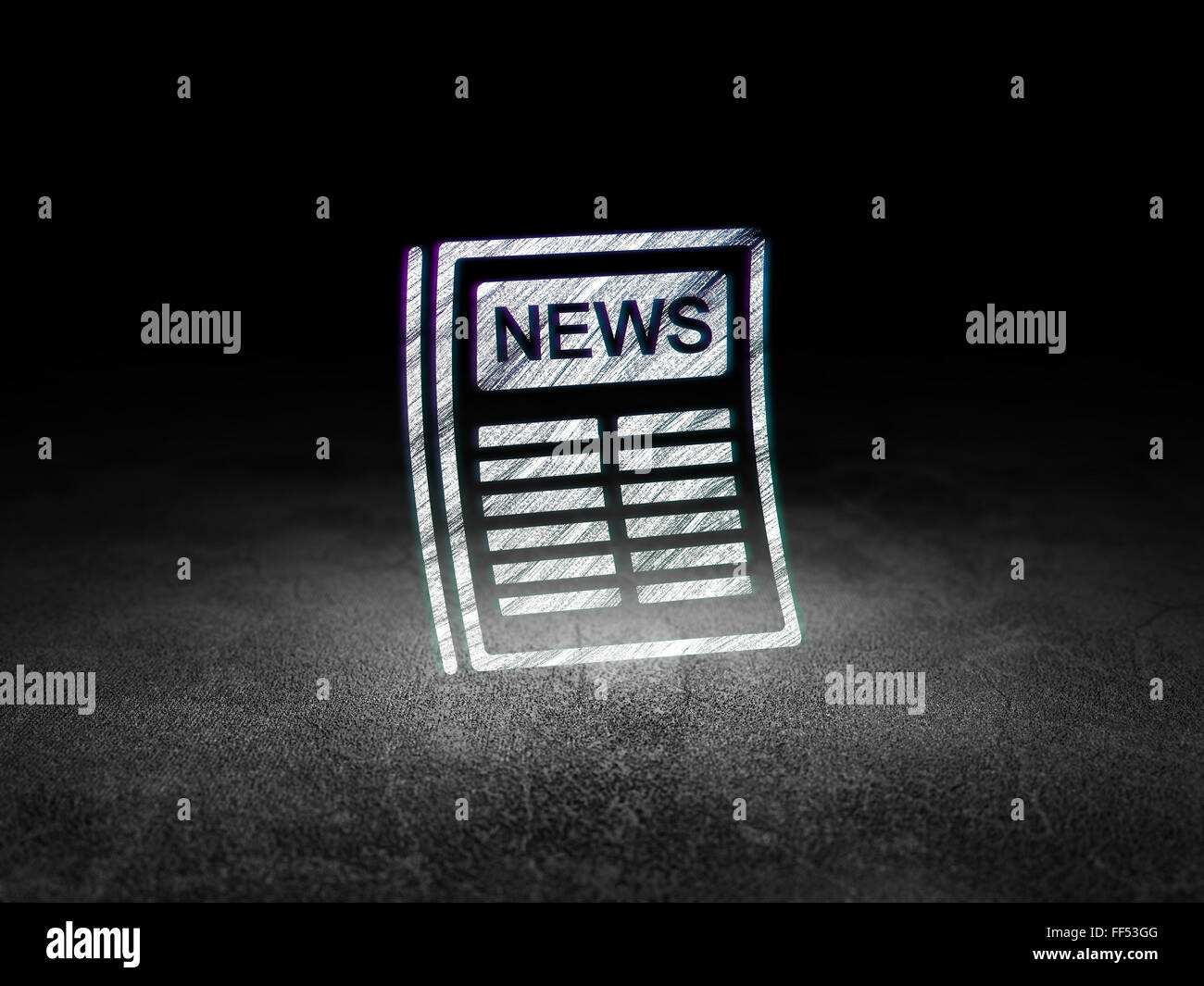News concept: Newspaper in grunge dark room Stock Photo - Alamy