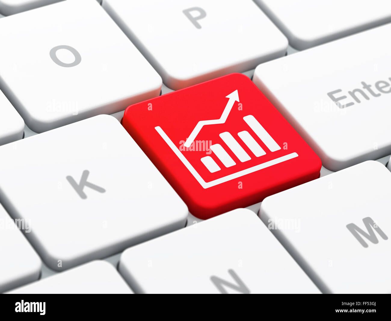 News concept: Growth Graph on computer keyboard background Stock Photo ...