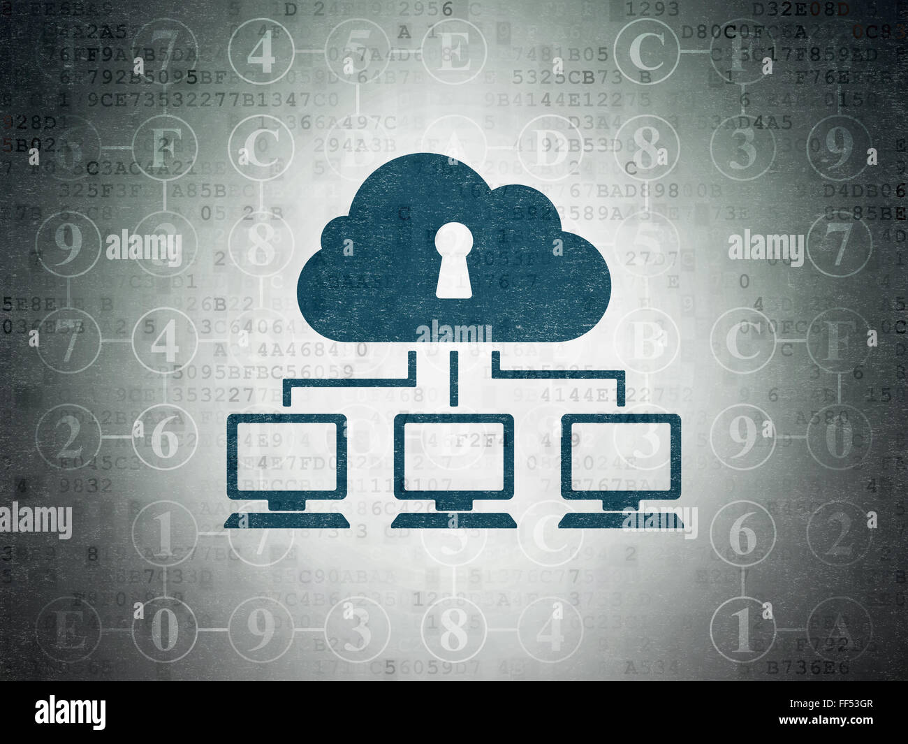 Cloud networking concept: Cloud Network on Digital Paper background ...