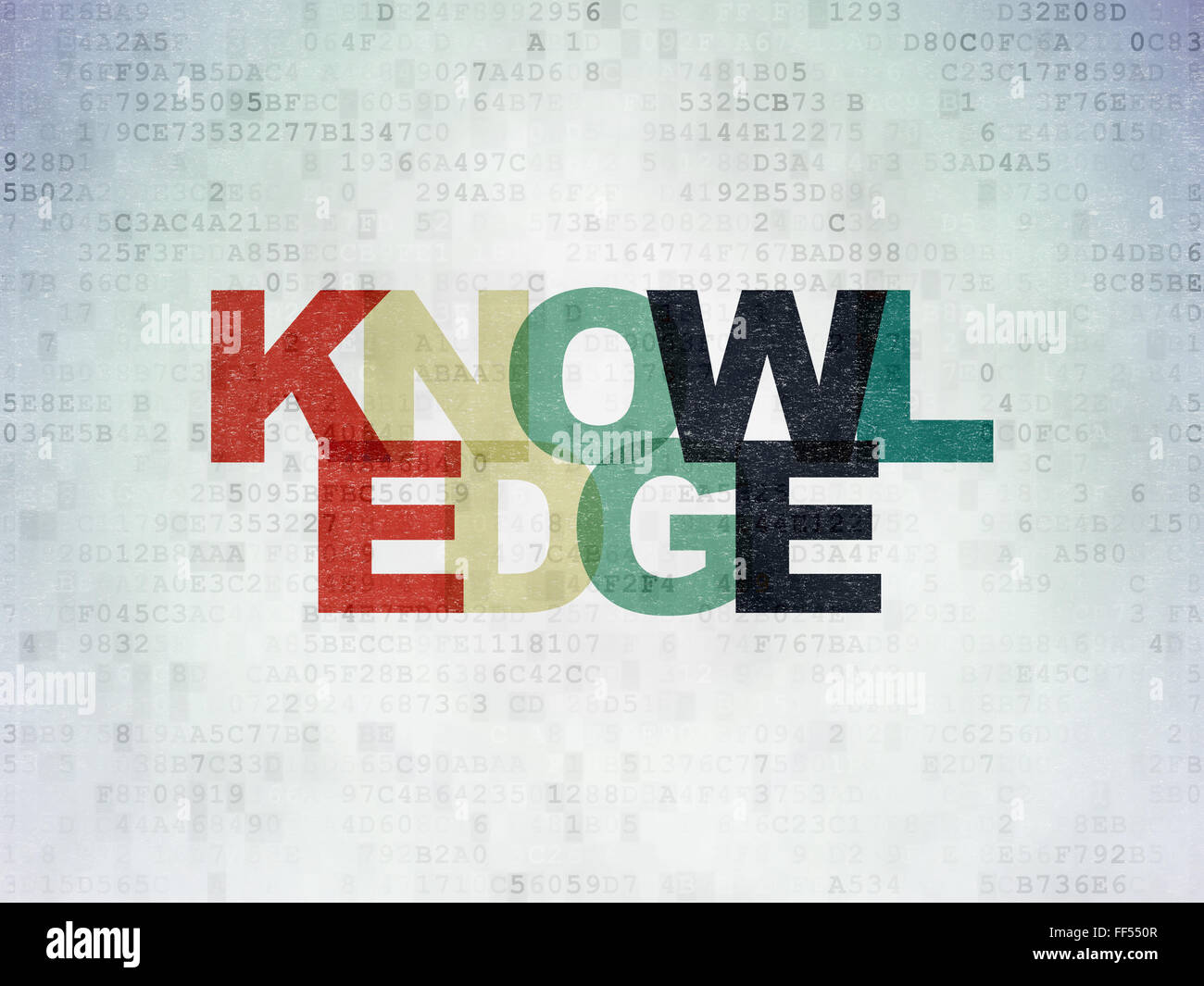 Studying concept: Knowledge on Digital Paper background Stock Photo - Alamy