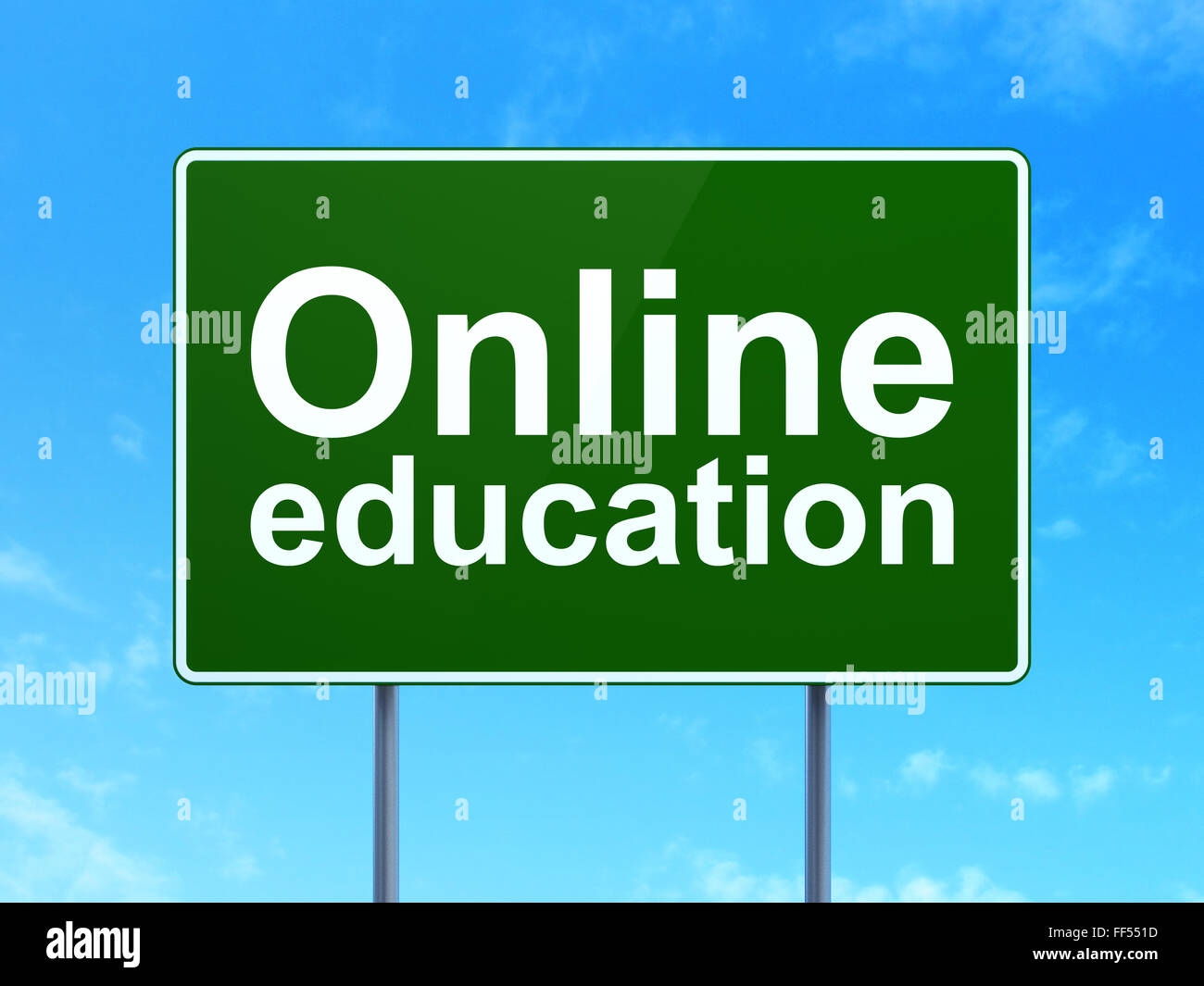 Education concept: Online Education on road sign background Stock Photo ...