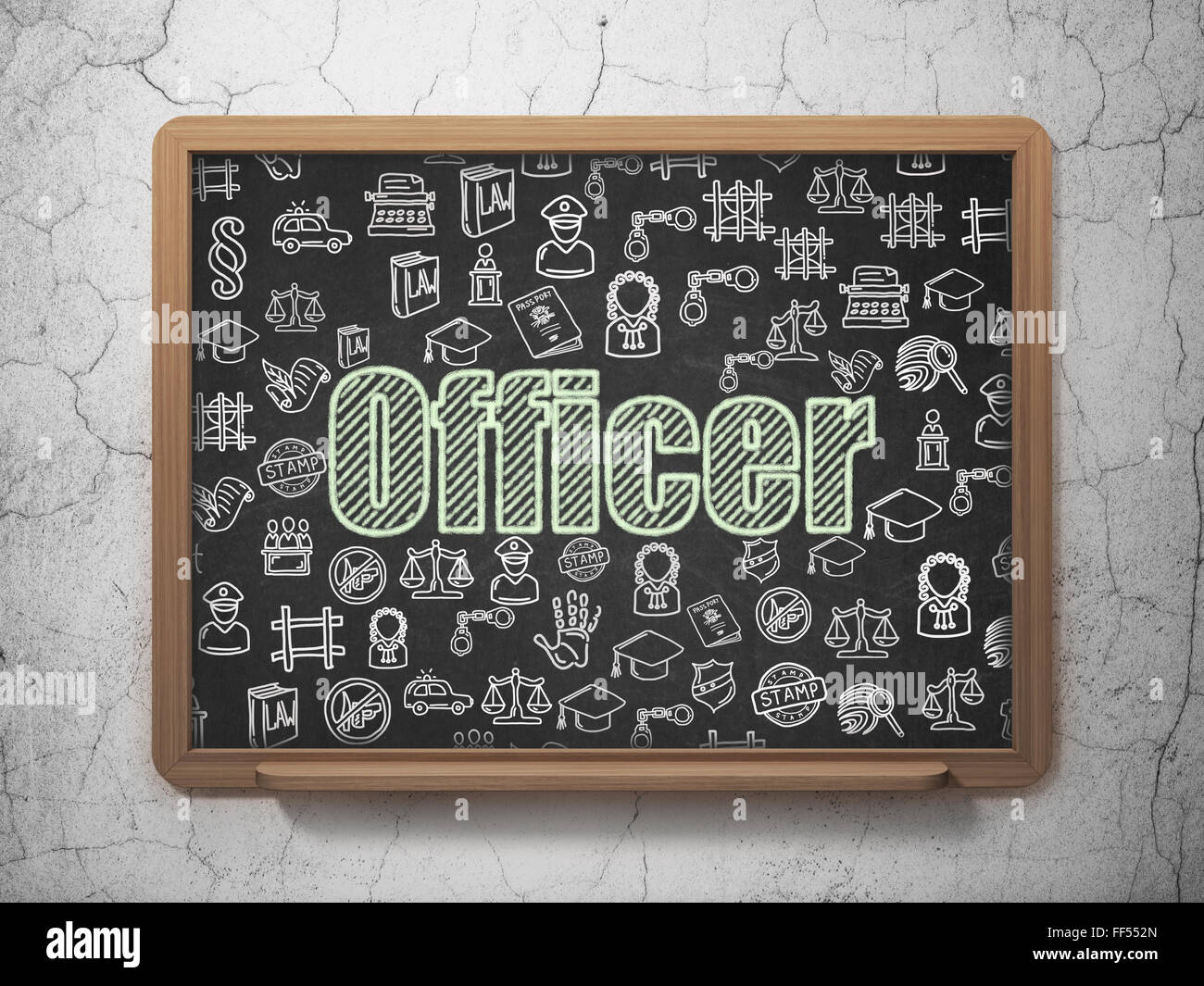 Law concept: Officer on School Board background Stock Photo - Alamy