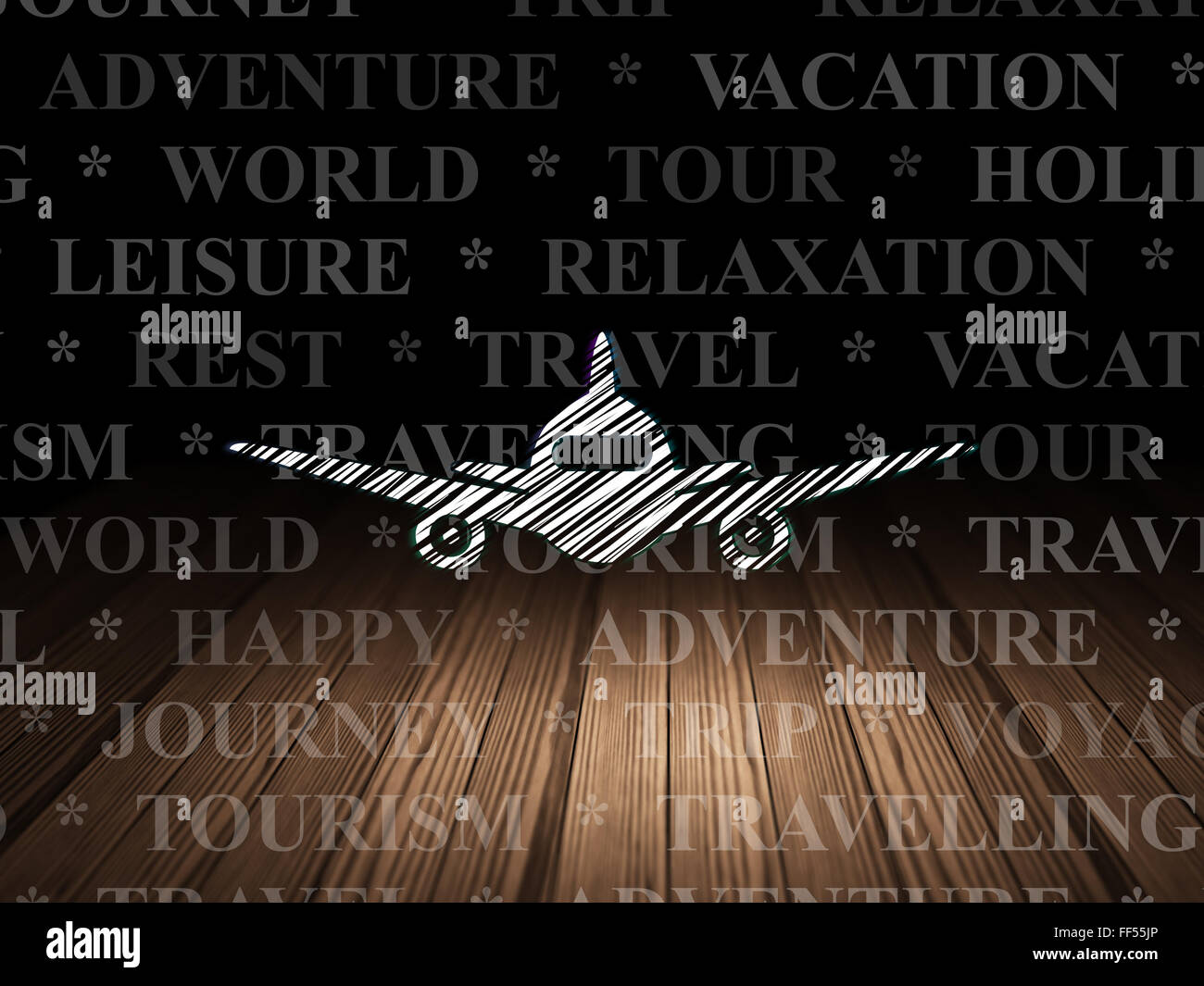 Travel concept: Aircraft in grunge dark room Stock Photo - Alamy