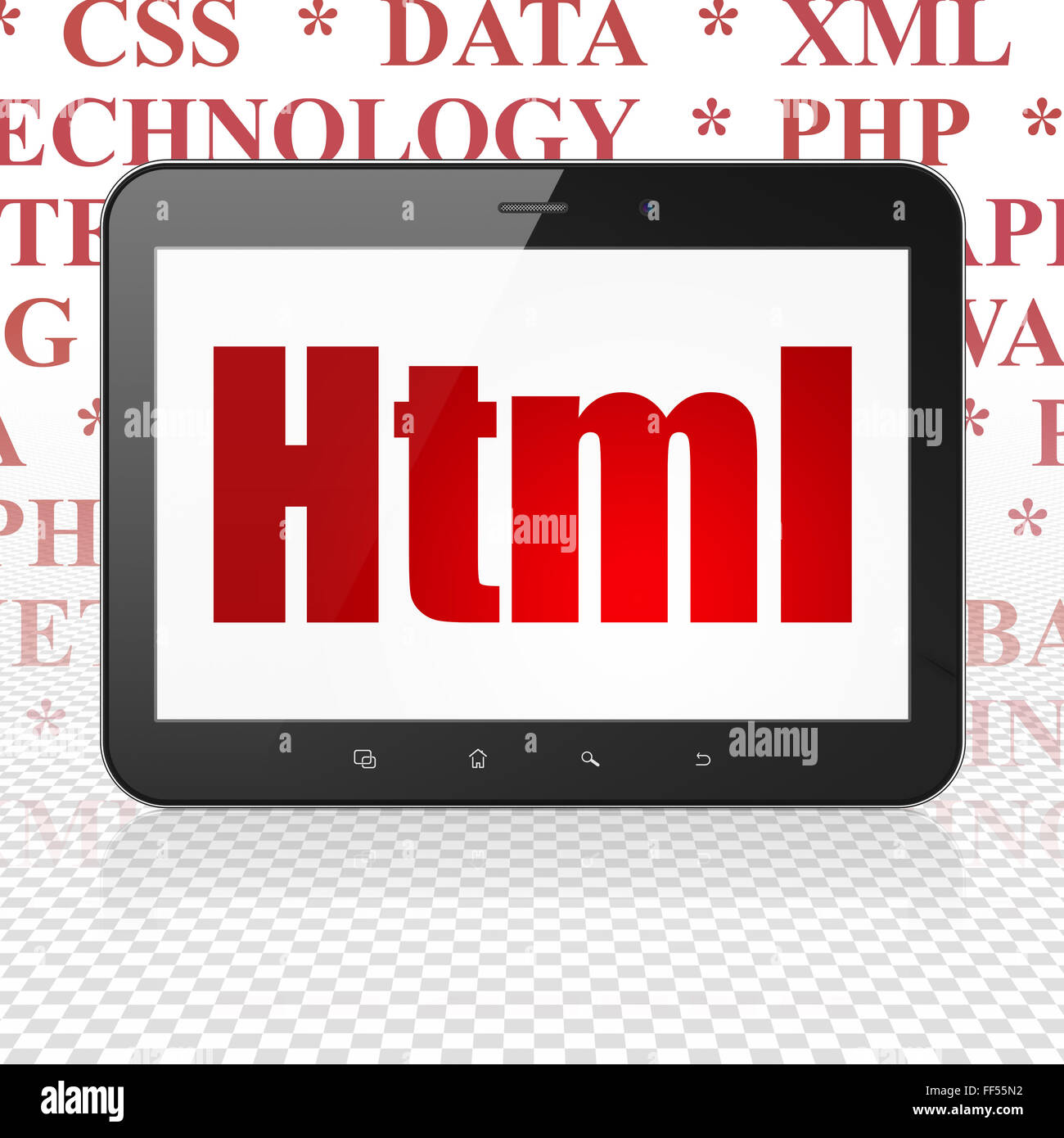 Programming concept: Tablet Computer with Html on display Stock Photo ...