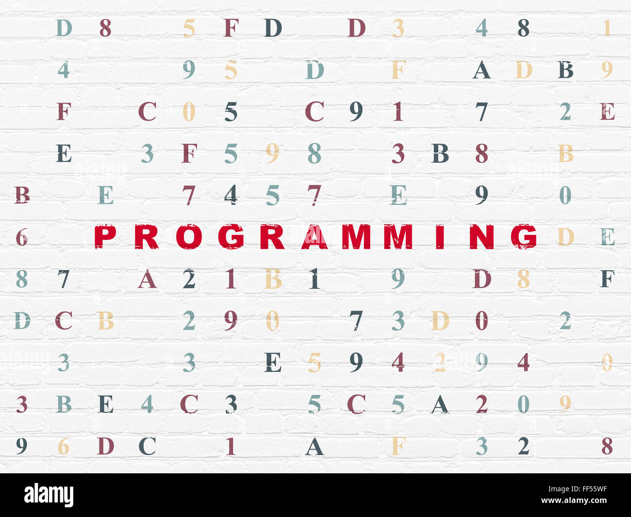 Programming concept: Programming on wall background Stock Photo - Alamy