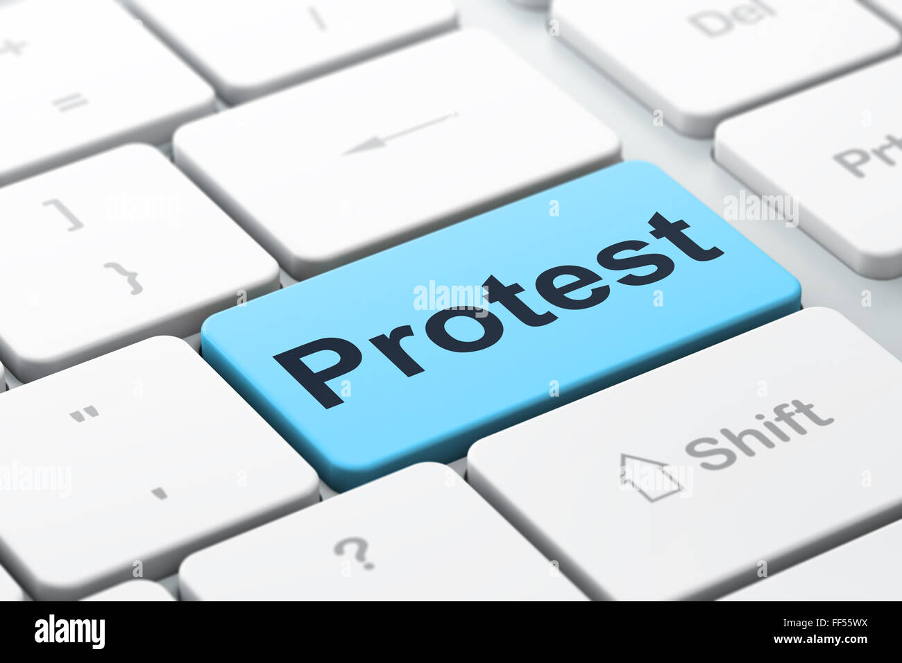 Political concept: Protest on computer keyboard background Stock Photo ...