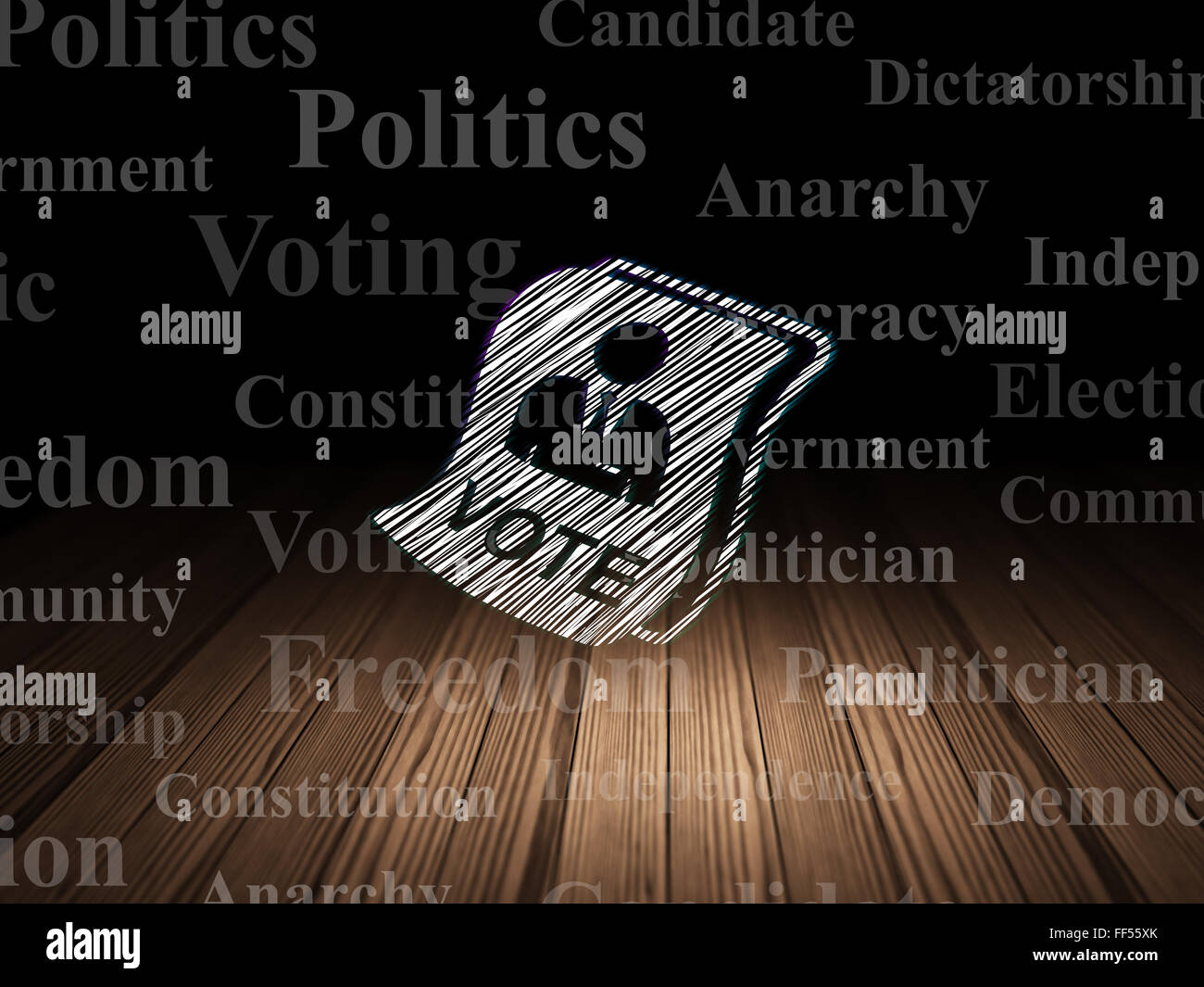 Political concept: Ballot in grunge dark room Stock Photo - Alamy