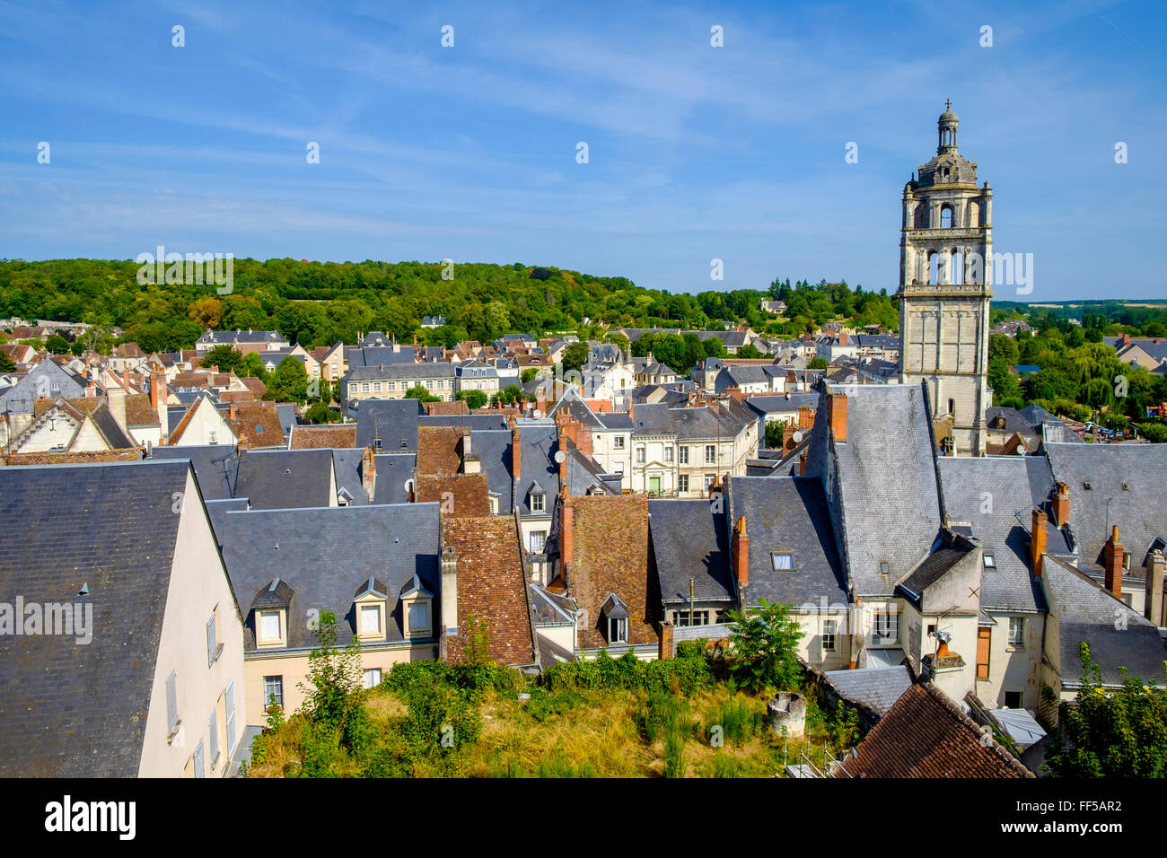 Panoramic of Loches, Loire Valley, France, Europe Stock Photo - Alamy