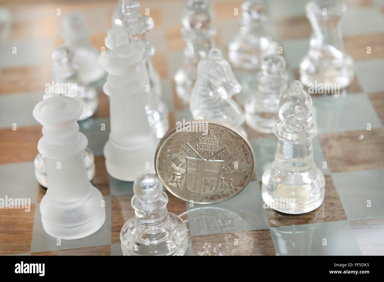 concept of economy as chess match with a chessboard and a money Stock ...
