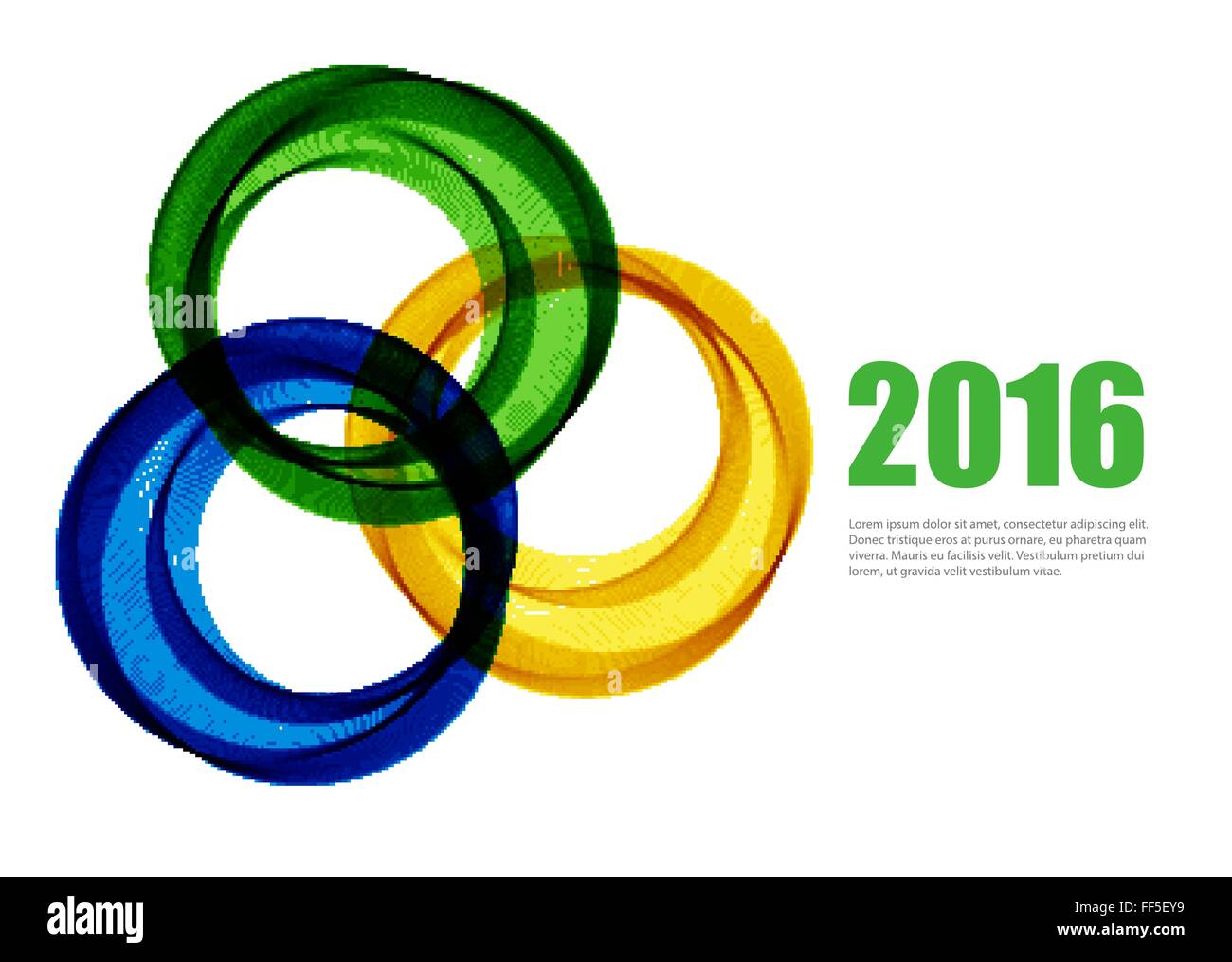 Abstract background with blue, yellow and green rings . Vector ...
