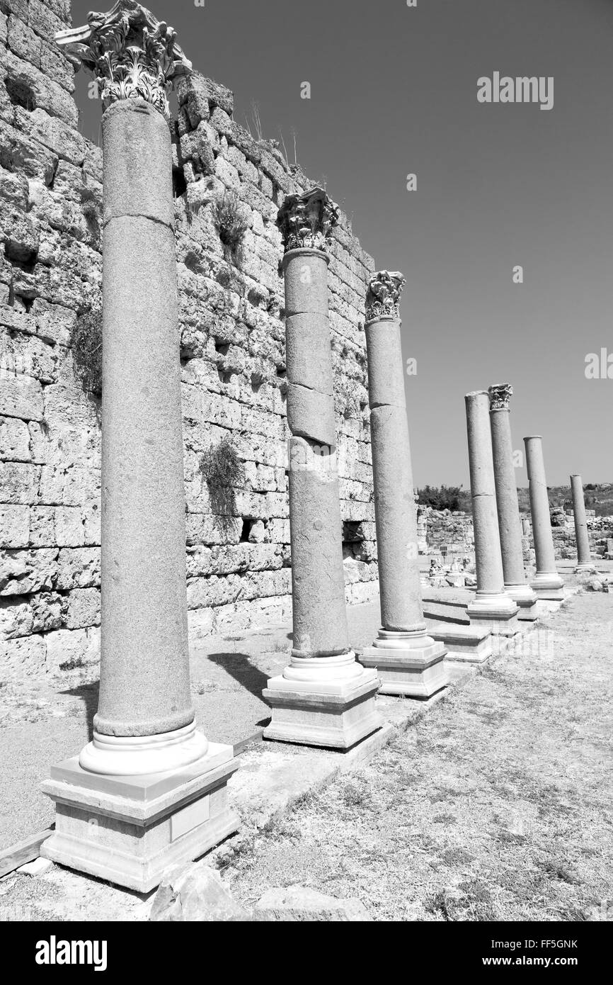 old construction in asia turkey the column and the roman temple Stock ...