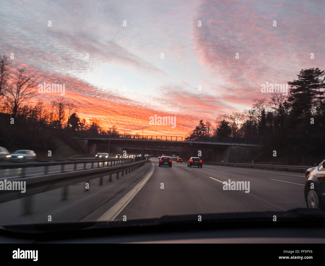 Driving on German Autobahn Stock Photo - Alamy