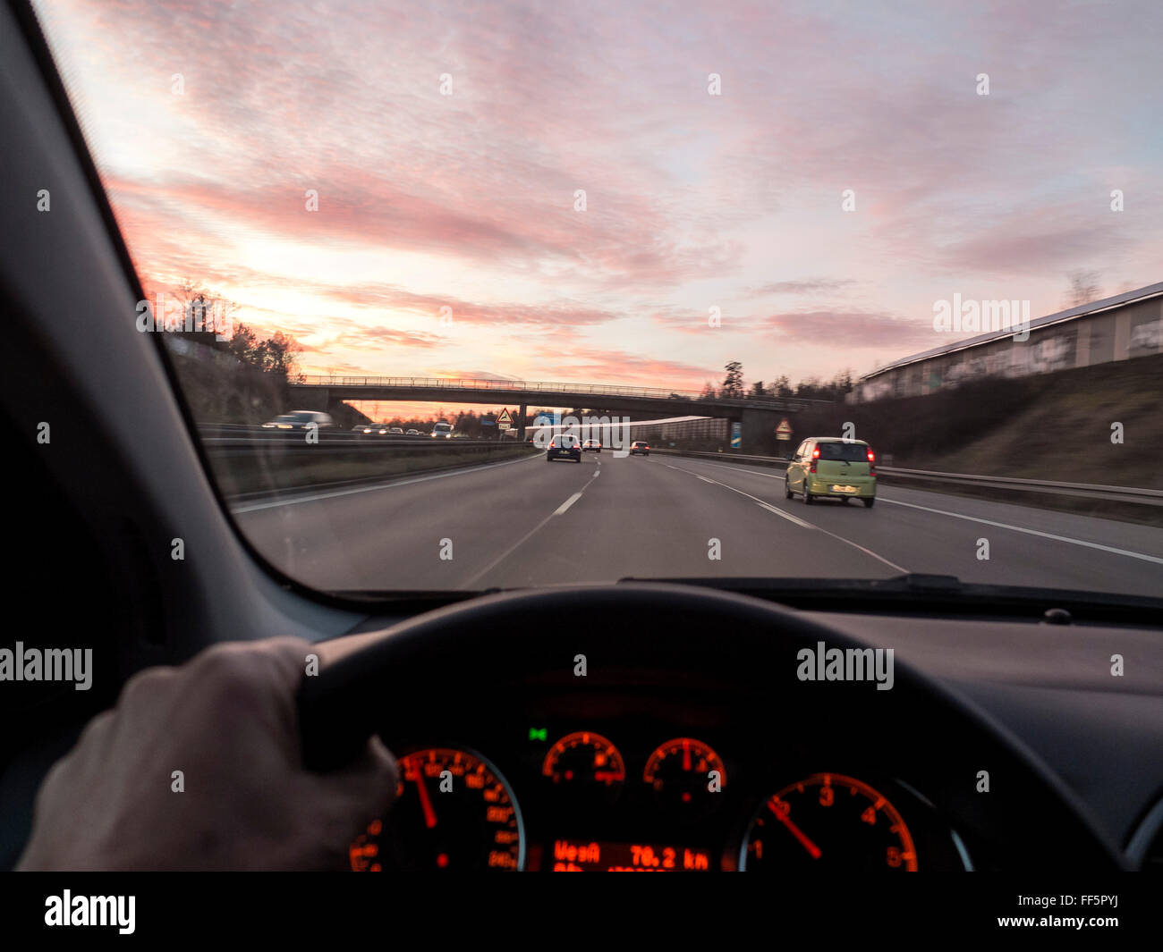 Driving on German Autobahn Stock Photo - Alamy