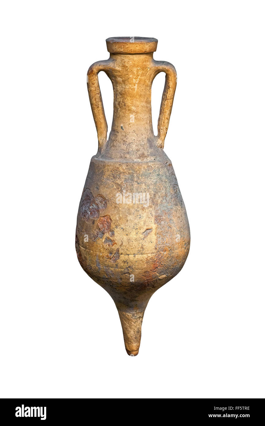 Antique amphora isolated on white background Stock Photo - Alamy